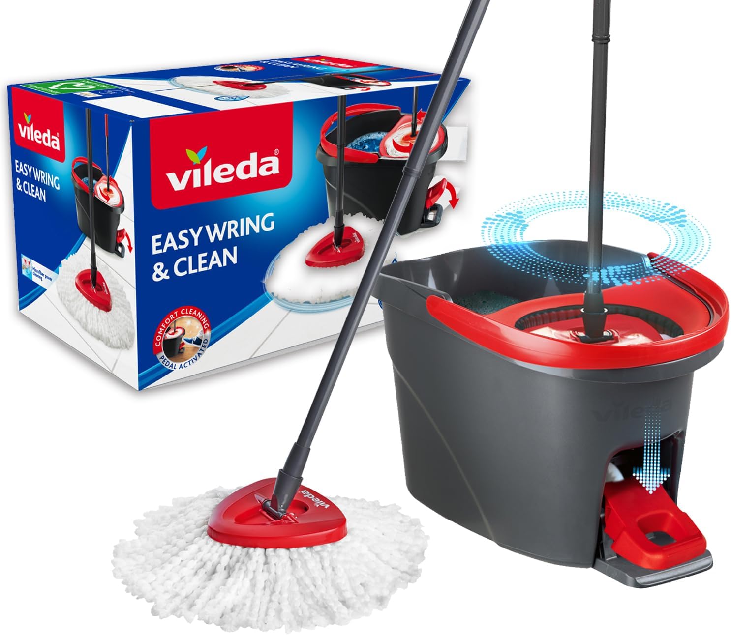 Vileda Easy Wring & Clean Balai Rotatif et Seau avec pédale | ByLaFamille